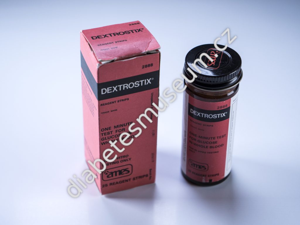 Tesační proužky DESTROSTIX AMES COMPANY - Muzeum diabetes